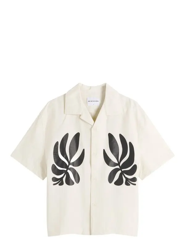 MKI MIYUKI ZOKU Botanical Print Vacation Shirt - Bone