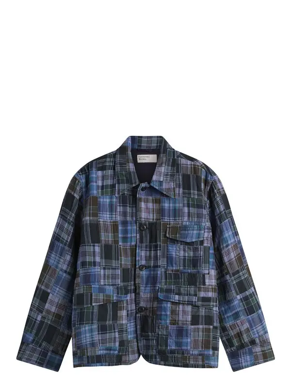 Universal Works Madras Patchwork Duty Jacket - Navy