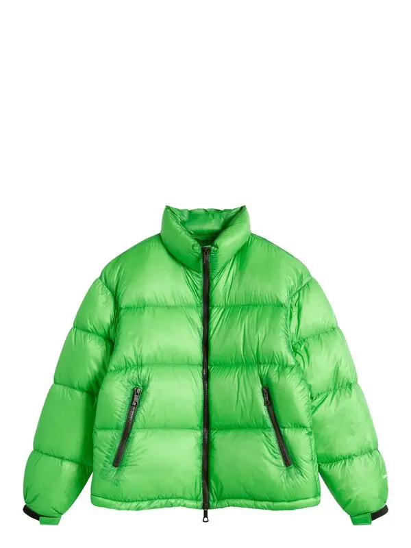 MKI MIYUKI ZOKU Translucent Funnel Neck Bubble Jacket Presented End - Emerald