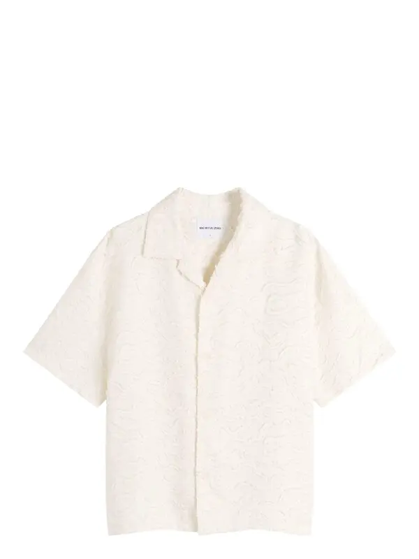 MKI MIYUKI ZOKU Jacquard Fringe Vacation Shirt - Bone