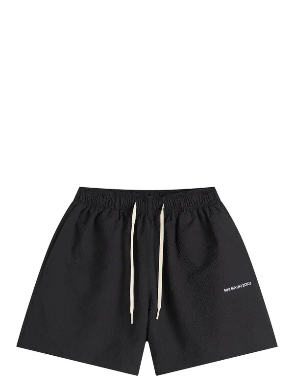 MKI MIYUKI ZOKU Presented End. Seersucker Shorts - Black