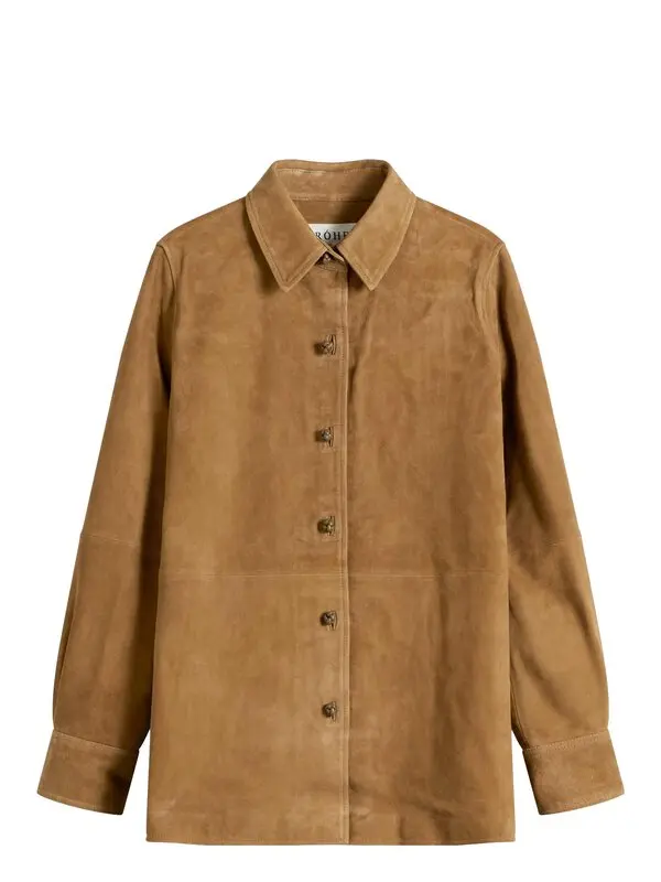 RÓHE Suede Pankou Overshirt - Sage