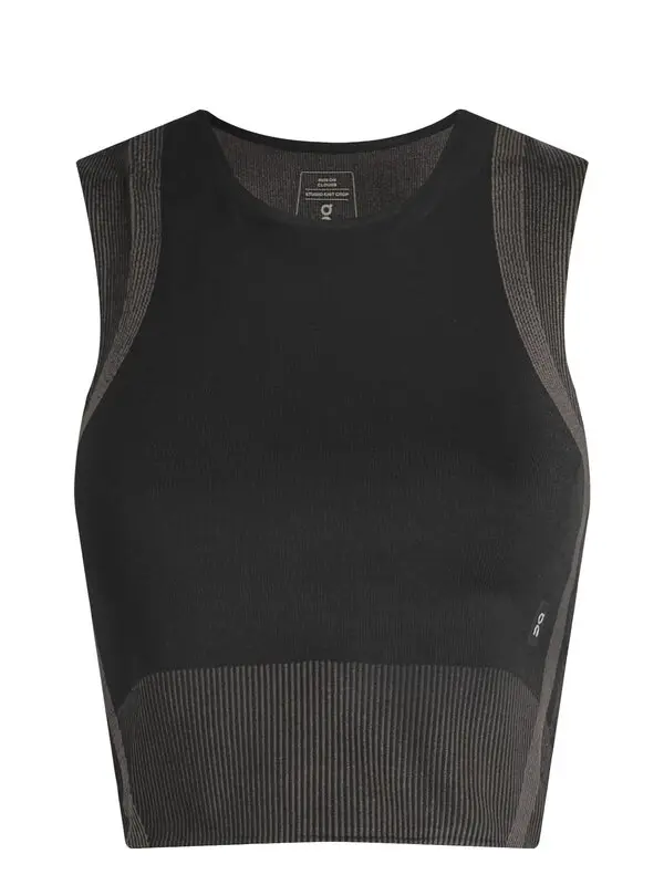 On Studo Knit Crop Top - Black/eclipse