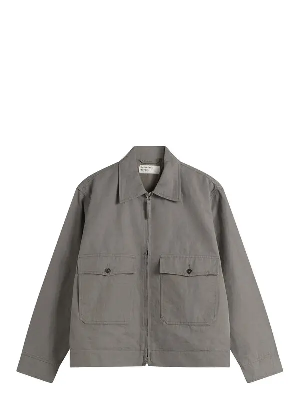 Universal Works Linen Slub Weave S130 Jacket - Mid Grey