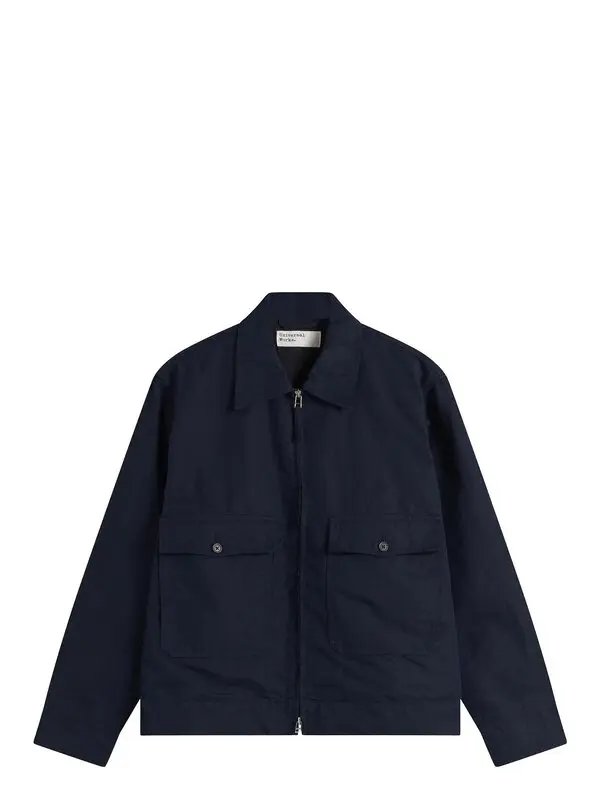 Universal Works Linen Slub Weave S130 Jacket - Navy