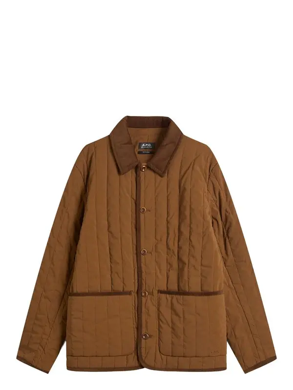 A.p.c. Leone Technical Canvas Quilted Jacket - Brown