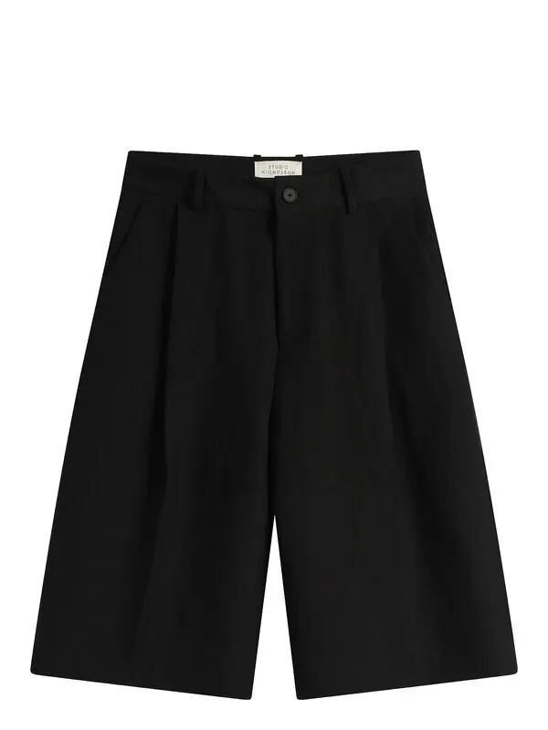 Studio Nicholson Fowld Pleated Short - Black