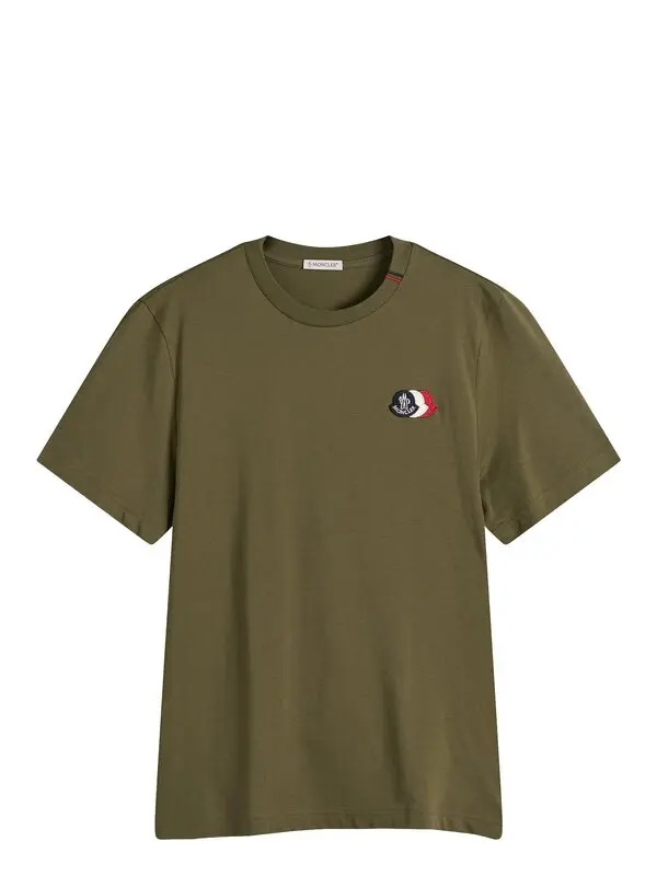 Moncler Cotton Patch Logo T-shirt - Green