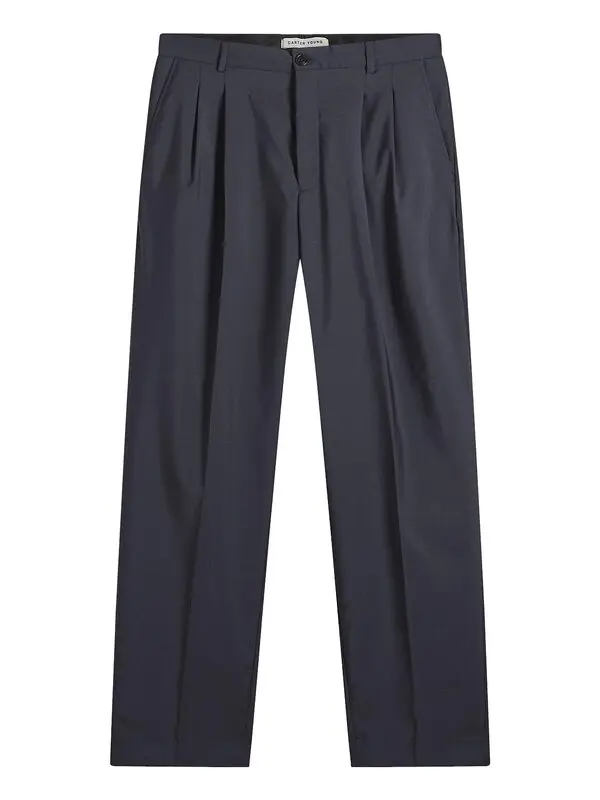 CARTER YOUNG Double Pleated Trouser - Midnight