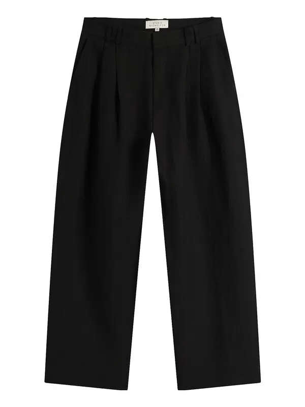 Studio Nicholson Line Double Pleat Pant - Black