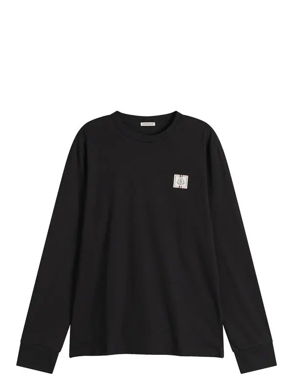 Moncler Long Sleeve Cotton T-shirt - Black