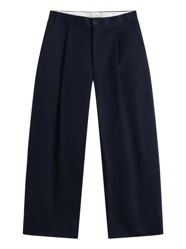 Studio Nicholson Sorte Deep Pleat Volume Pant - Dark Navy