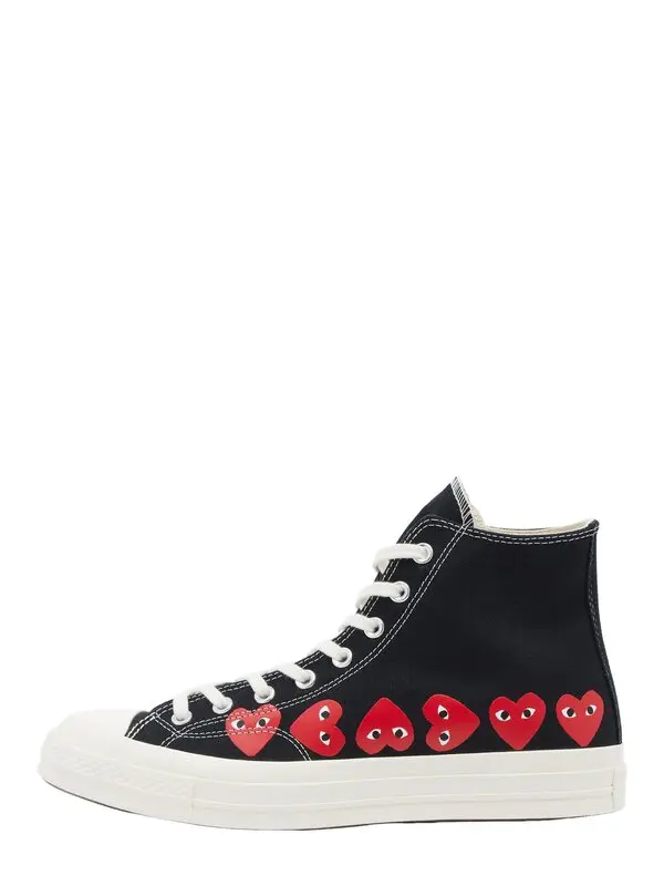 Play Comme Des Garcon X Converse Multi Heart High Sneaker - Black