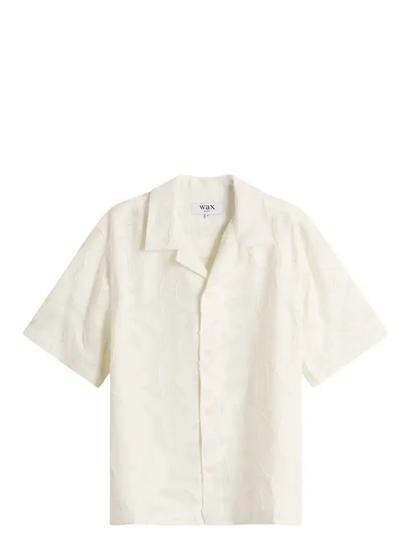 WAX LONDON Curzon Jacquard Vacation Shirt - Ecru