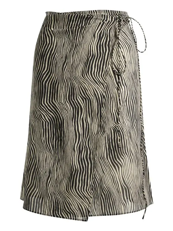 ST. AGNI Savannah Silk Wrap Skirt - Sand