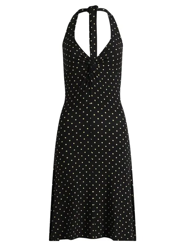 FRUITY BOOTY Twist Halter Dress - Black/tan