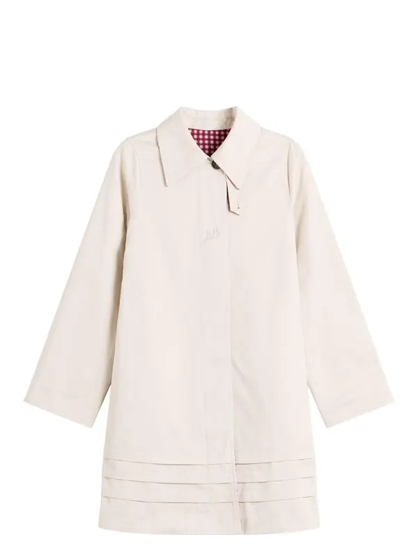 DAMSON MADDER Mercedes Bow Reversible Trench Coat - Red/ecru