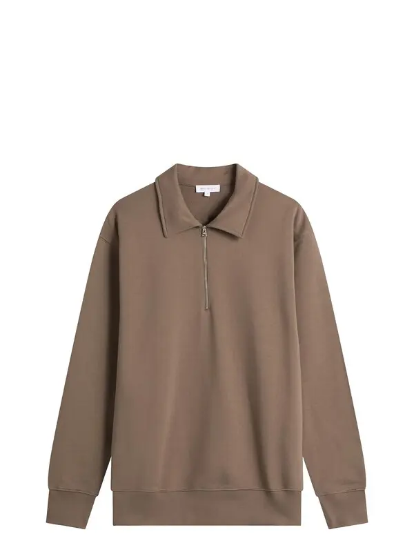 Norse Projects Standard Half Zip Sweatshirt - Walnut