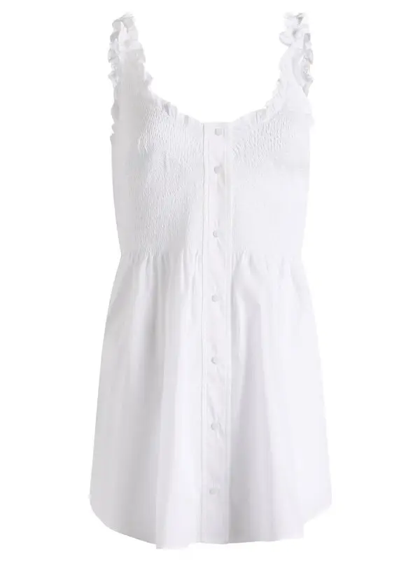 SKIMS Garment Washed Poplin Mini Dress - Snow