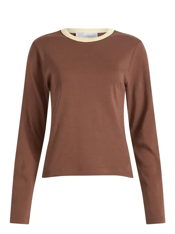 HOSBJERG Babette Long Sleeve T-shirt - Brown