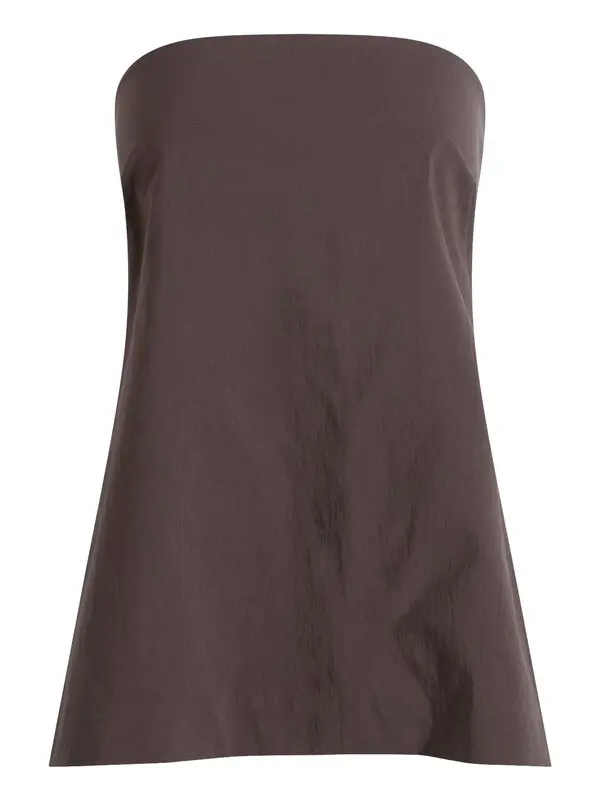 ST. AGNI Strapless Rouleau Tie Top - Bark