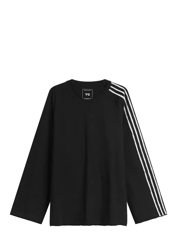 Y3 Distressed Long Sleeve T-shirt - Black