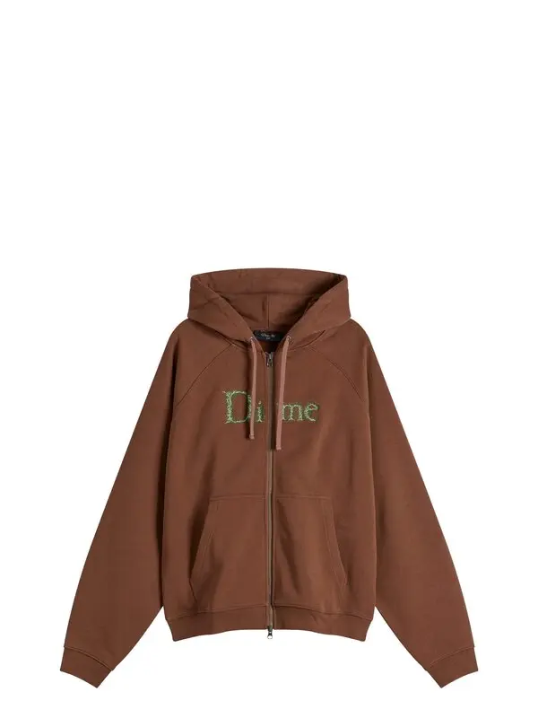 DIME Classic Veins Zip Hoodie - Brown