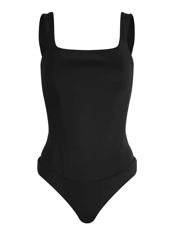 Good American Scuba Corset Bodysuit - Black