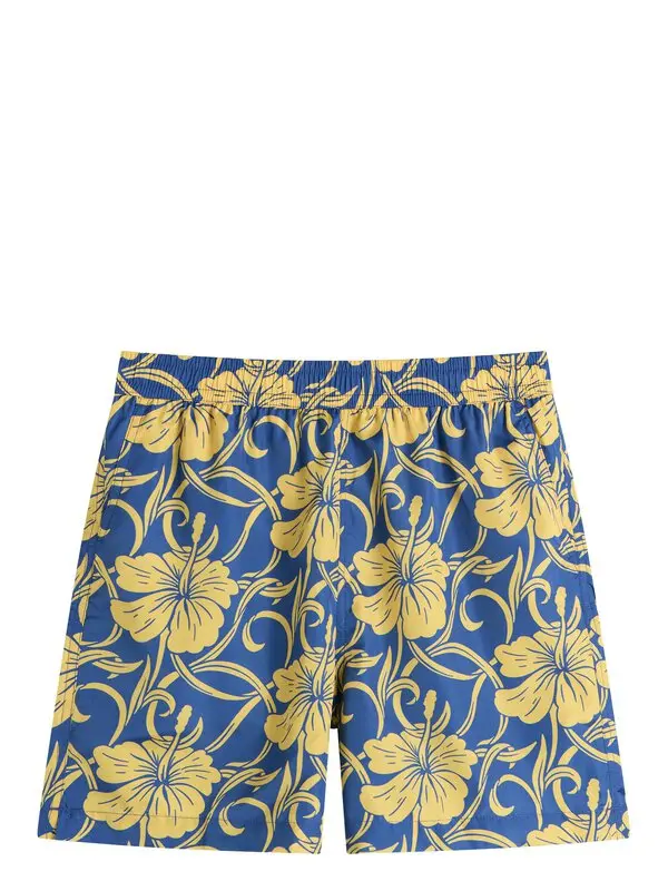 Drole De Monsieur Hibiscus Beach Shorts - Navy