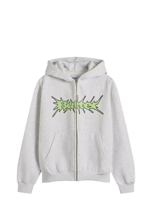 BUTTER GOODS Nail Logo Zip Hoodie - Ash