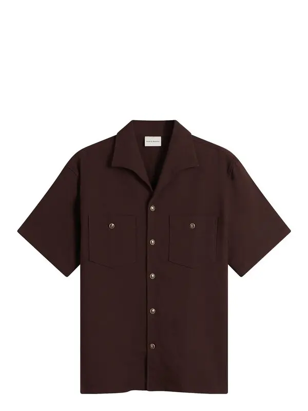 Drole De Monsieur Viscose Pocket Shirt - Brown