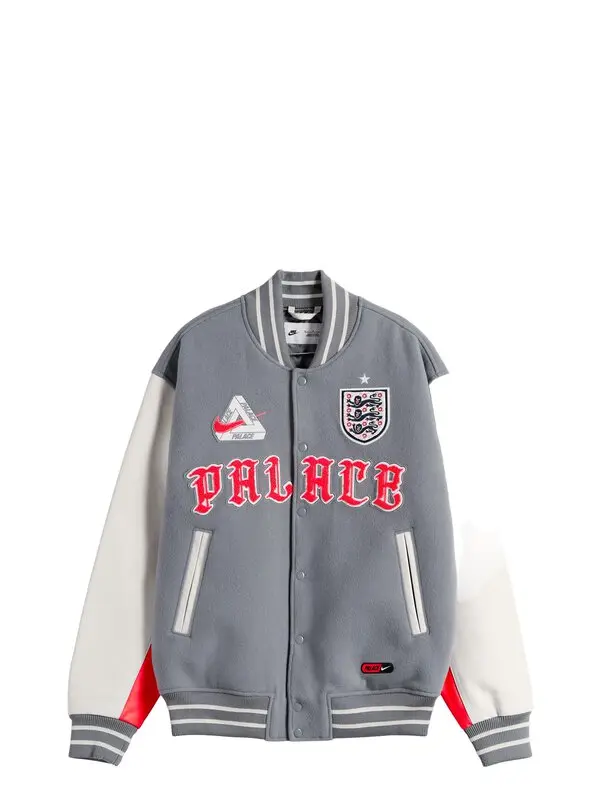 Nike X Palace England Varsity Jacket - Grey