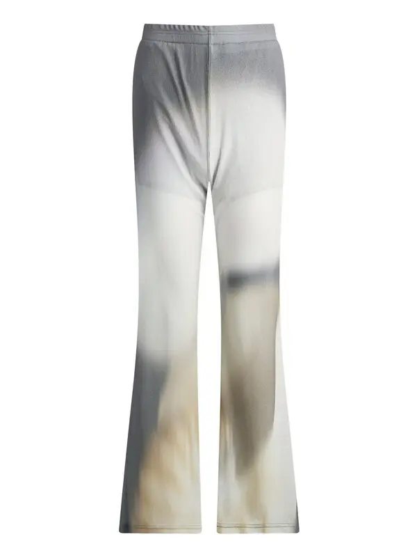 KIJUN Sheer Print Flared Pants - Charcoal