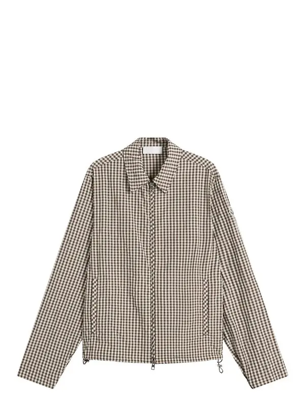 Moncler Checked Zip Up Shirt Jacket - Brown