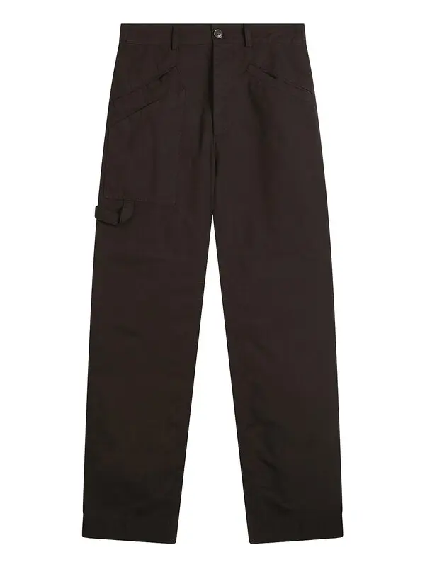 Dries Van Noten Overdyed Double Weave Cotton Cargo - Brown