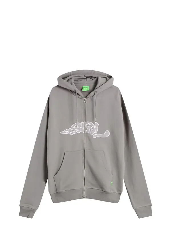 POSTAL Trip Applique Zip Hoodie - Concrete