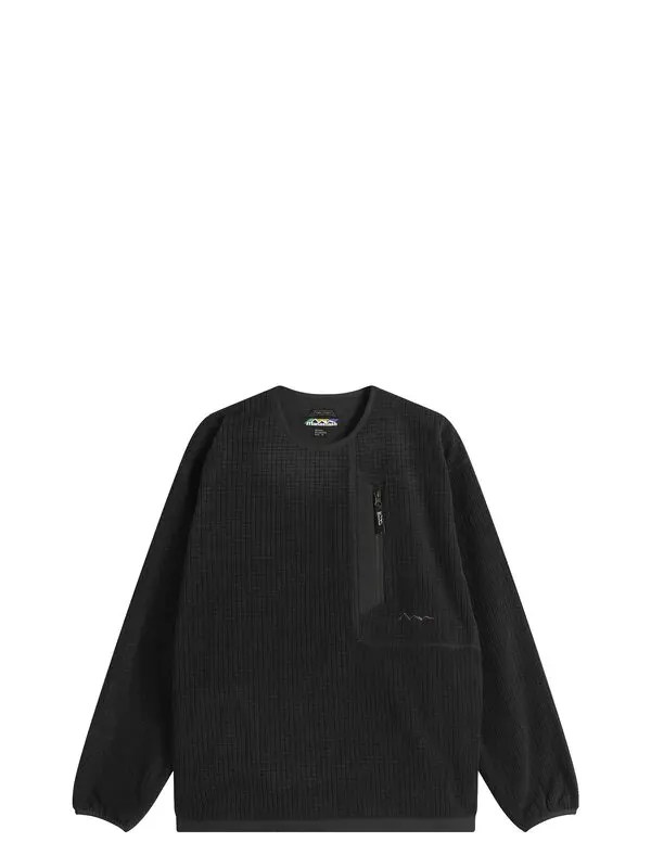 MANASTASH Grid Fleece Crew Sweat - Black
