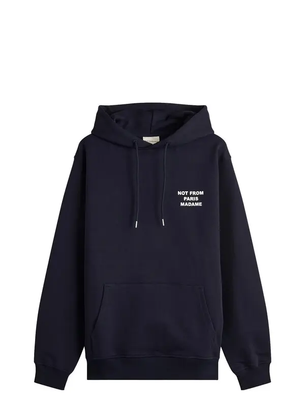 Drole De Monsieur Not From Paris Madame Slogan Hoodie - Navy