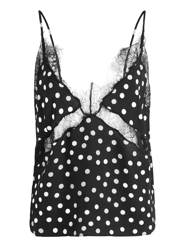 ANINE BING Amelie Dot Camisole - White/black