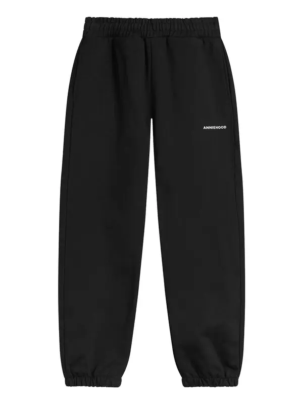 ANNIE HOOD Mini Logo Cuffed Joggers - Black