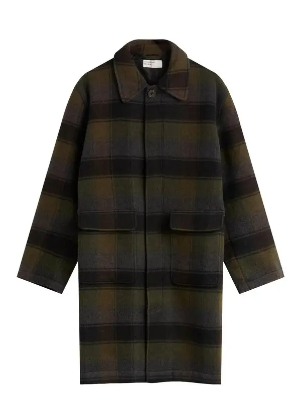 Universal Works Berlin Wool Check Account Coat - Black/brown