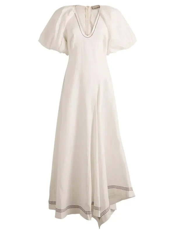 ALEMAIS Magnolia Midi Dress - White