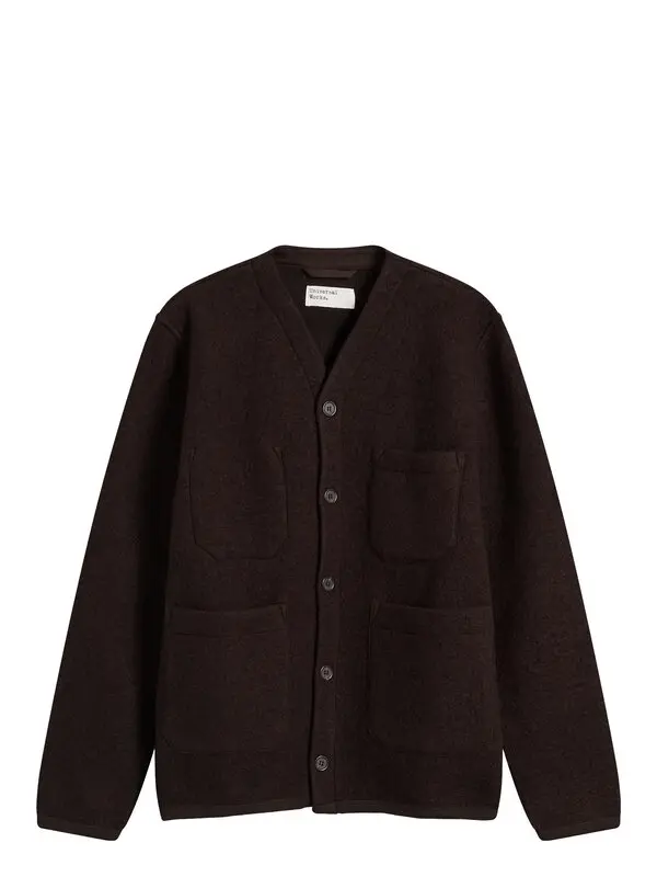 Universal Works Wool Fleece Cardigan - Brown