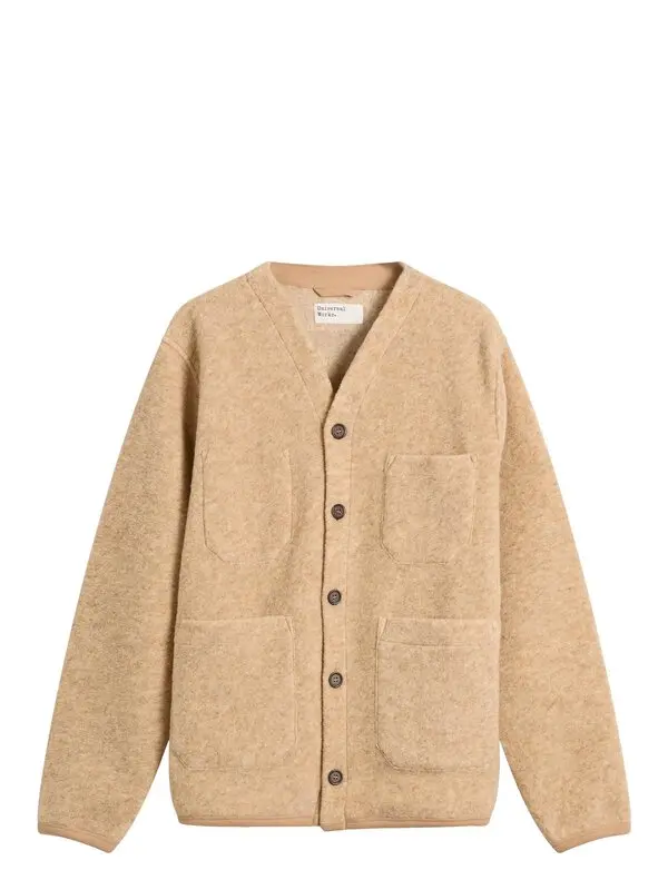 Universal Works Wool Fleece Cardigan - Fawn
