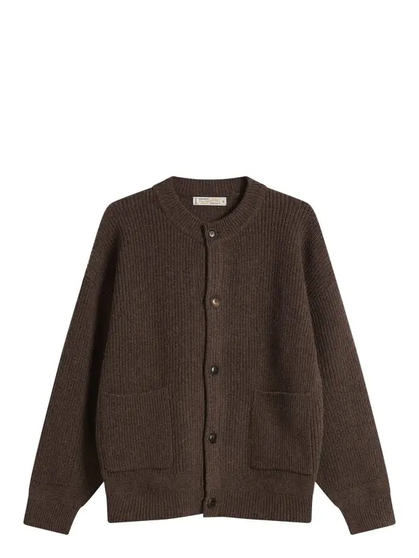 FRIZMWORKS Heavy Wool Round Cardigan - Choco Brown
