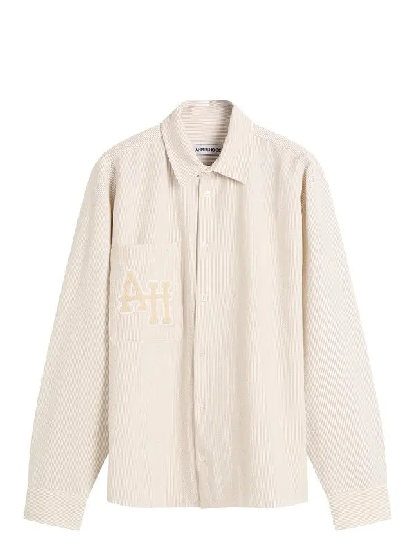 ANNIE HOOD College Seersucker Shirt - Beige