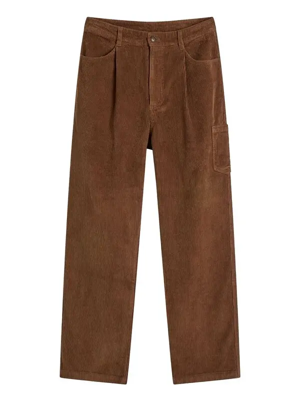 FRIZMWORKS Corduroy Wide One Tuck Pants - Brown