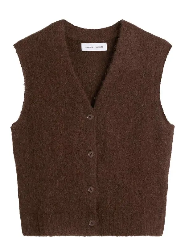 SAMSØE SAMSØE Sajeanne Hairy Knit Vest Top - Black Coffee