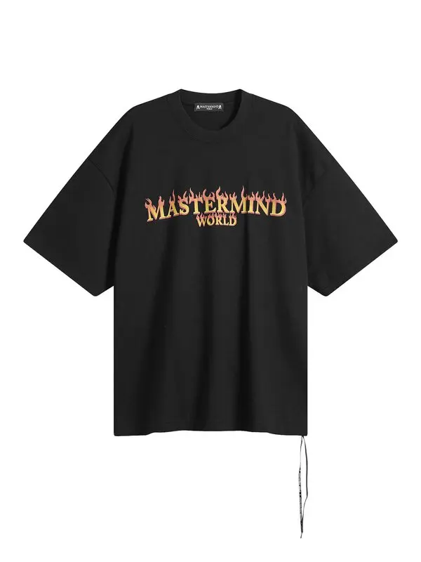 MASTERMIND WORLD Skull On Fire Short Sleeve T-shirt - Black