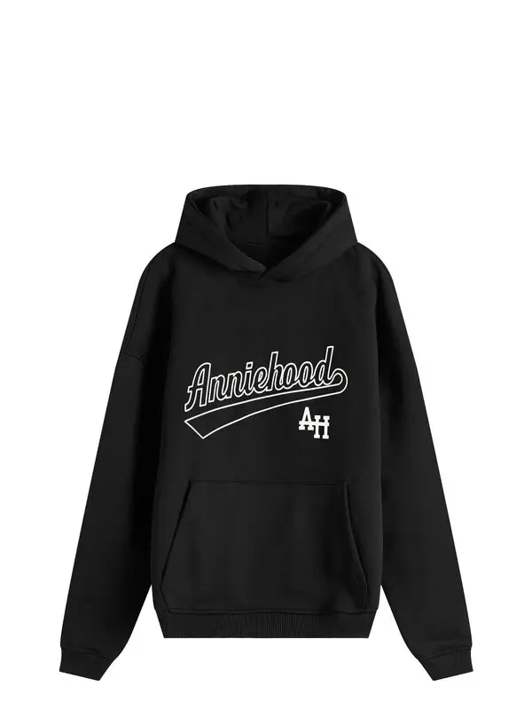 ANNIE HOOD Baseball Hoodie - Black